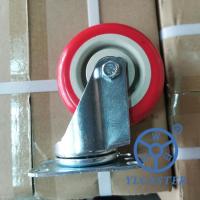China 100mm Swivel Red PVC Casters Economical Trolley Wheels 90KG Capacity for sale