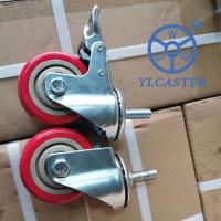China 100mm Swivel Red PVC Casters Economical Trolley Wheels 90KG Capacity for sale