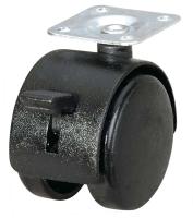 China Black Zinc Plated 1-3/4 Inch Furniture Casters Threaded Stem Mounting Type for sale