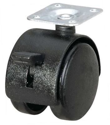 China Black Zinc Plated 1-3/4 Inch Furniture Casters Threaded Stem Mounting Type for sale