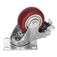 China Polyurethane Medium Duty Casters With 3-1/2 Inch Swivel Radius 300Lbs Load Capacity for sale