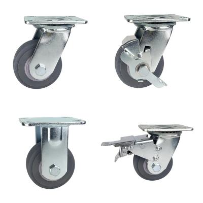 China Polyurethane Heavy Duty Casters With Dual Ball Bearings For Trolleys 100mm for sale