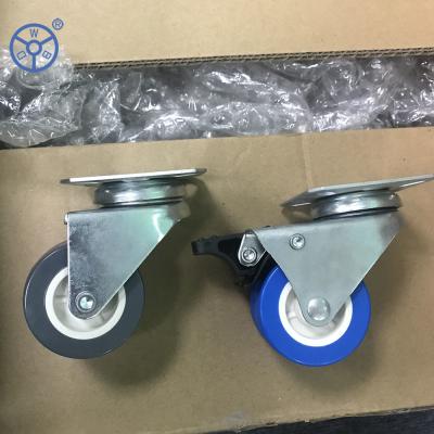 China Grey Light Duty Plate Mount Swivel Casters -20 To 100 Degrees Celsius Temperature Range for sale