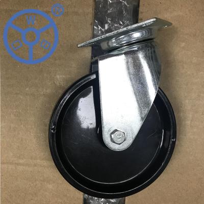 China Smooth TPR Grey Zinc Plated Casters 19-24mm Wheel 2-4 Inches Swivel Radius for sale