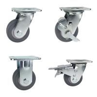 China Heavy Duty Red Iron Wheel Center Ball Bearing Casters Up To 837lbs Load Capacity Zinc Painted for sale