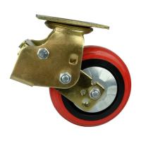 China Heavy Duty Zinc Painted Casters With Polyurethane Wheels Up To 837lbs Load Capacity Dual Ball Bearings for sale
