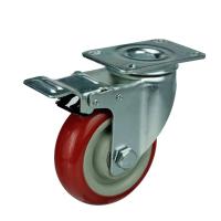 China Light Duty Grey Steel Casters Total Lock Swivel 19-24mm Wheel Plain Bearing -20 To 100.C for sale