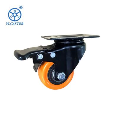 China Load Capacity Red Industrial Caster With Dual Ball Bearings Zinc Painted 837lbs Wheel Capacity for sale