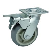 China Zinc Painted Iron Heavy Duty Caster Wheel Set Dual Ball Bearings 144mm Length for sale
