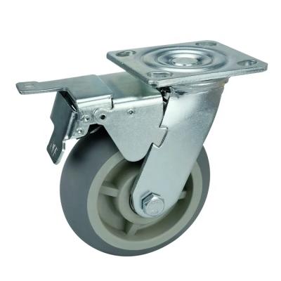 China Zinc Painted Iron Heavy Duty Caster Wheel Set Dual Ball Bearings 144mm Length for sale