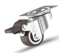 China Zinc Plated Steel Caster Wheels With Total Lock Brake Swivel Radius 2-4 Inches for sale