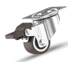 China Zinc Plated Steel Caster Wheels With Total Lock Brake Swivel Radius 2-4 Inches for sale