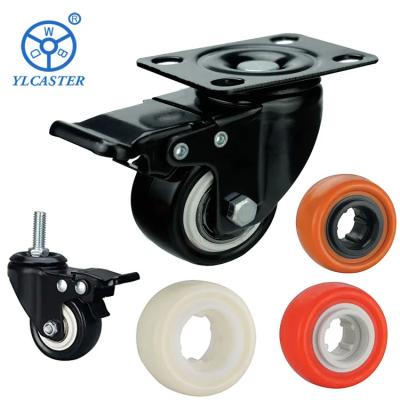 China Smooth TPR Light Duty Casters Zinc Plated Up To 144 Lbs Capacity 2-4 Inches Wheel Diameter for sale