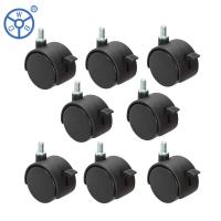 China Swivel Lock Light Duty Casters Steel Housing With Plain Bearing Plastic Wheel 19-24mm for sale