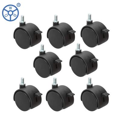China Swivel Lock Light Duty Casters Steel Housing With Plain Bearing Plastic Wheel 19-24mm for sale