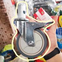 China 4 Inch Food Cart Heavy Duty Trolley Wheels Without Brake TPR Grip ring stem swivel food service cart casters for sale