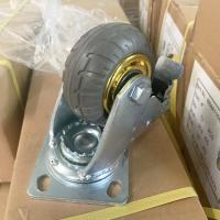 China 150mm Elastic Rubber Heavy Duty Casters With 462lbs Loading Swivel Plate for sale