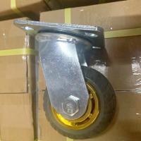 China 150mm Elastic Rubber Heavy Duty Casters With 462lbs Loading Swivel Plate for sale