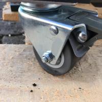 China 50MM Single Gray TPR 132LBS Load Capacity Rubber Casters for sale