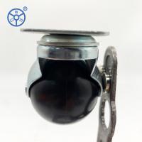 China 50mm Diameter Black Plastic Top Plate Ball Casters With Side Brake for sale