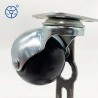 China 50mm Diameter Black Plastic Top Plate Ball Casters With Side Brake for sale
