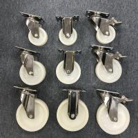 China 5 Inch SS Casters With Side Lock Solid Nylon Plate Casters Customize for sale