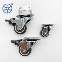China Directional Wheels Fixed Plate Brown TPR Casters 2.5'' Diameter For Vending Machines for sale