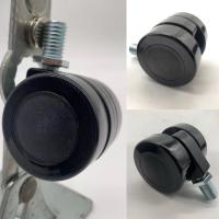 China Treaded Stem Casters Floorprotecting Soft Pu Black Wheels For Small Leg Chairs for sale
