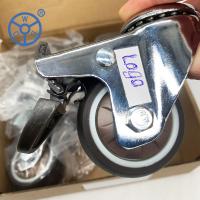 China 1.2 Inch Silent Non Rotating Rigid TPR Casters For Small Pulleys for sale