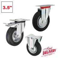 China 46mm Non Marking Cast Iron Rubber Casters Wheels Strong 264lbs Load Capacity for sale
