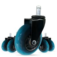 China Office Chair Caster Wheels Set Of 5 Minimal Blue Transparent Light Duty Furniture Casters for sale