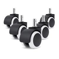 China Recommended Office Chair Caster Wheels Set Of 5 Furniture White Nylon Caster for sale