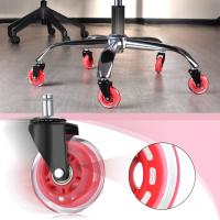 China 5 A Set Red Caster Wheel For Furniture Office Chair Soft Transparent Furniture Caster Wheel Office Chair for sale