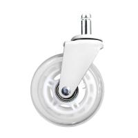 China 5 Pack 3 Inch White Office Chair PU Swivel Half Transparent Furniture Caster Wheel for sale