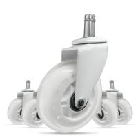 China 5 Pack 3 Inch White Office Chair PU Swivel Half Transparent Furniture Caster Wheel for sale