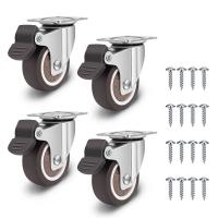 China Amazon Hot Models 4 A Set Fancy Furniture Casters Tpr Castor Wheel Double Top Plate Swivel Caster for sale