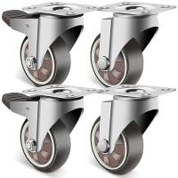 China Manufacturer Direct Supply Guangdong Furniture Casters 4 Piece Set Tpr Castor Wheel Double Top Plate Swivel Caster for sale