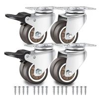 China Manufacturer Direct Supply Guangdong Furniture Casters 4 Piece Set Tpr Castor Wheel Double Top Plate Swivel Caster for sale