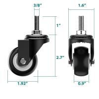 China 4 Piece Set Industrial Swivel Caster  PVC Double Ball Bearing Threaded Stem Caster  With Brake for sale