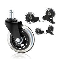 China Amazon Hot Sales 5 A Set Black Pu Chaire Casters Wheels Soft Transparent Caster for sale