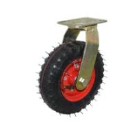 China 90mm Rubber Threaded Stem Ball Bearing Trolley Cart Wheels for sale