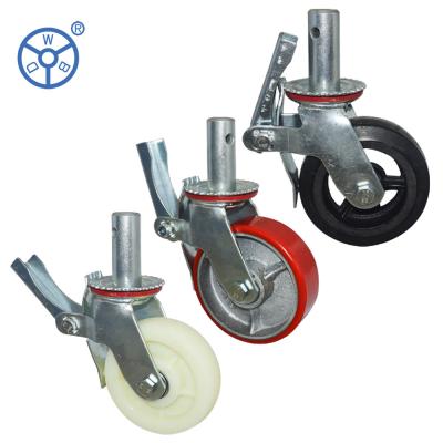 China Heavy Duty Scaffolding Casters With Zinc Plated Bracket for sale