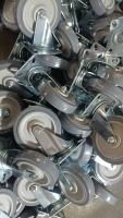 China Zinc Plated Heavy Duty Caster Wheels With 1/4 Inch Bolt Hole Size for sale