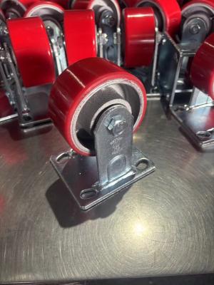 China Ball Bearing Iron PU Caster Wheel 100mm For Superior Load Bearing Capacity for sale