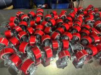China Ball Bearing Iron PU Caster Wheel 100mm For Superior Load Bearing Capacity for sale
