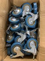 China 2.5 Inch Blue PVC Casters Swivel Plate Econormical Light Duty Casters Wholesales for sale