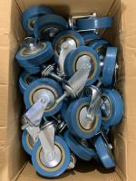 China 2.5 Inch Blue PVC Casters Swivel Plate Econormical Light Duty Casters Wholesales for sale