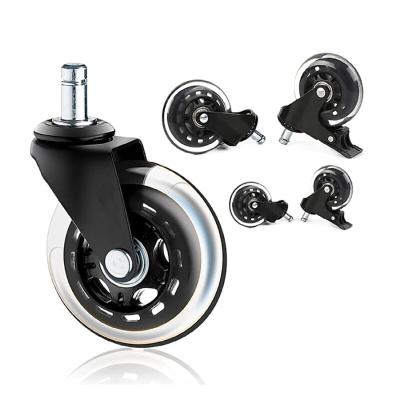 China 3-5 Inch Office Chair Caster Quiet Rolling Ball Bearing Wheels for sale