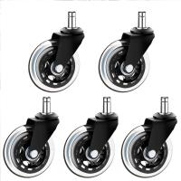 China 3 Inches PU Casters Wheel Swivel Furniture Grip Ring Stem Castors for sale