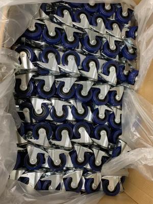 China Black / Blue / Green Rubber Swivel / Fixed / Brake Casters For Indoor / Outdoor Application 3-8 Non Marking for sale